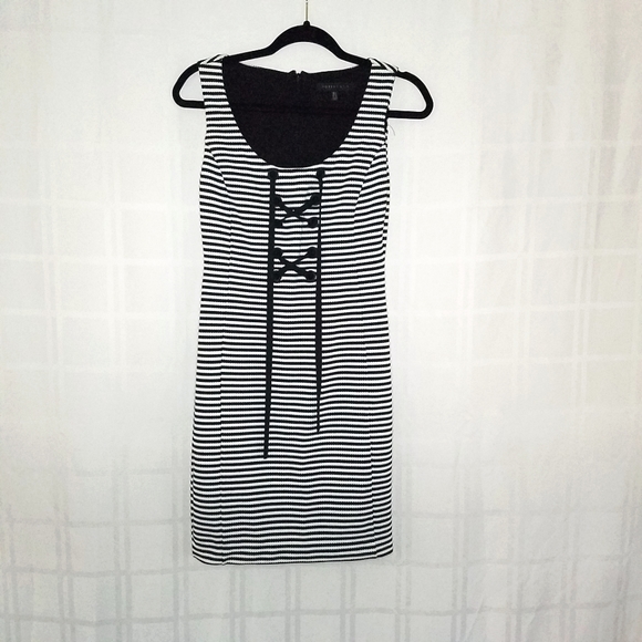 Forest Lily | Dresses | Forest Lily Black And White Striped Dress ...